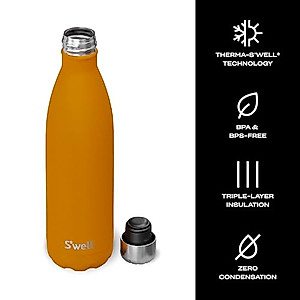 S'well Stainless Steel Water Bottle, 25oz, Golden Hour, Triple Layered Vacuum Insulated Containers Keeps Drinks Cold for 48 Hours and Hot for 24, BPA Free, Perfect for On the Go