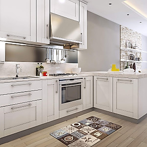 Rugshop Coffee Kitchen Anti Fatigue Standing Mat 18" x 30" Brown