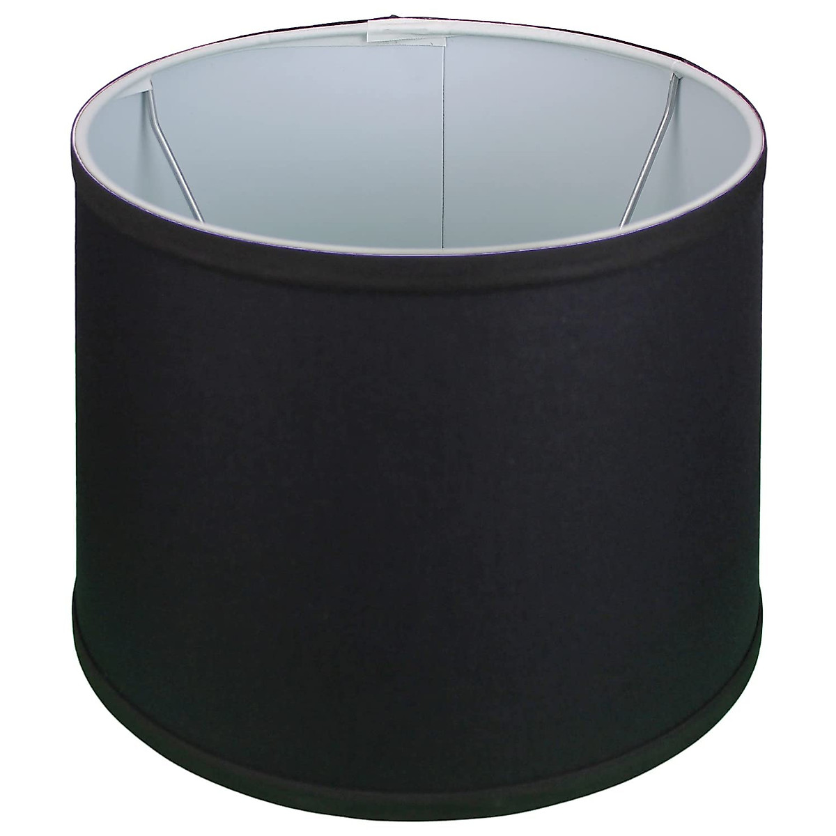 FenchelShades.com Drum Lampshade 9" Top Diameter x 10" Bottom Diameter x 7.5" Slant Height with 6" Drop Slip Uno Attachment (Linen Black)