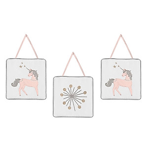 11 pc. Pink, Grey and Gold Unicorn Baby Girl Crib Bedding Set by Sweet Jojo Designs