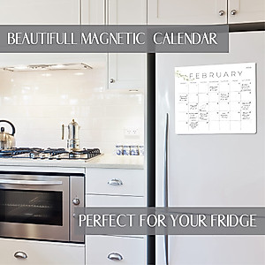 Beautiful Magnetic 2023 Fridge Calendar - Beautiful Monthly Greenery Calendar for Easy Planning - The Perfect Refrigerator Calendar To Stay on Track With Your Appointments
