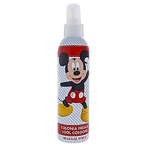 Disney Cool Cologne 200ml Made in Spain, Red, White, Black, Mickey Mouse Body Spray for Kids by Air Val International, 6.8 Oz