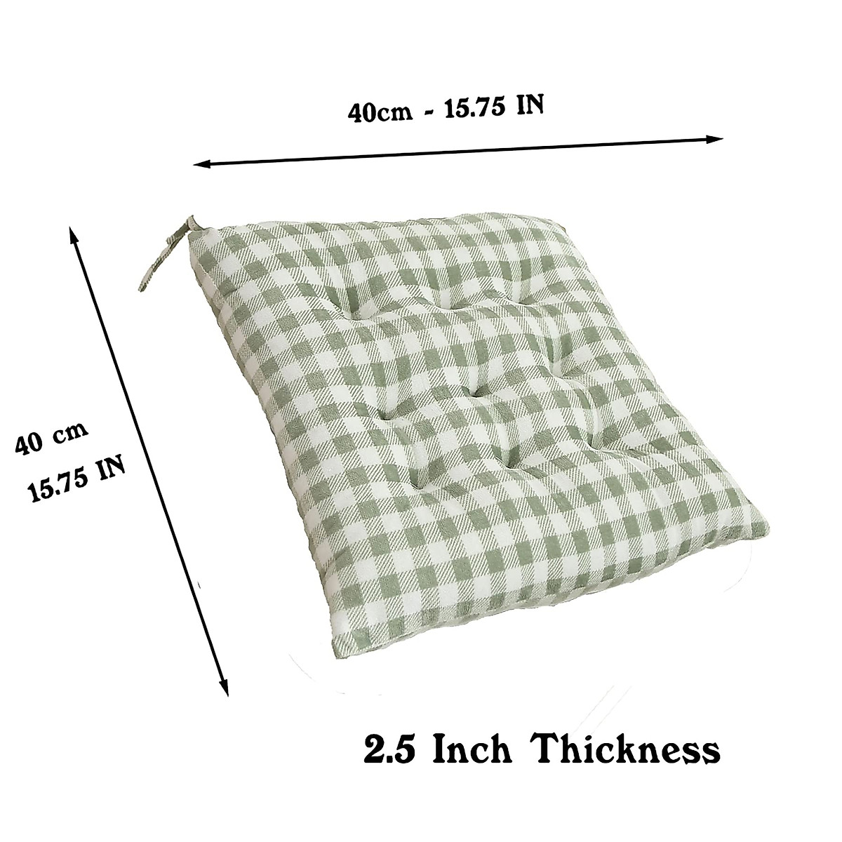 SECRET DESK Chair Cushions for Dining Chairs 6 Pack Kitchen Chair Cushions Set of 6, Seat Cushion Chair Pads, Dining Room Chair Cushions for Kitchen Sofa Office Room Decor 2" Thickness (Green, 6)