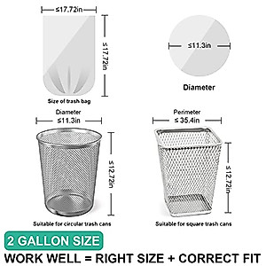 T.FORING Mini Trash Bags 2 Gallon - 240 Count Small Garbage Bags Clear,7.5 Liter Plastic Trash Can Liners,Strong Little Wastebasket Liners for Home Bedroom Bathroom and Diaper