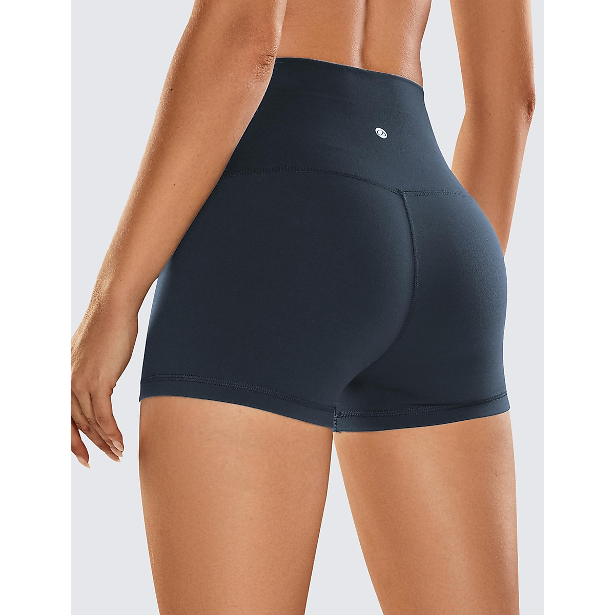 CRZ YOGA Womens Butterluxe Biker Shorts 2.5 Inches - High Waisted Yoga Workout Running Volleyball Spandex Booty True Navy Small