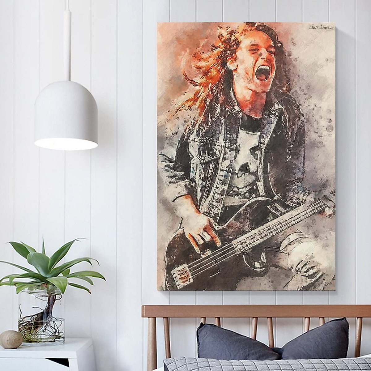KRIADO Rock Bassist Cliff_Burton Rock Live Canvas Poster Bedroom Decor Sports Landscape Office Room Decor Gift 12x18inch(30x45cm)