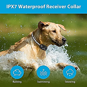 MASBRILL Electric Fence for Dogs-Underground Dog Fence Containment System In-Ground Electric Dog Fence 2 Dogs-Rechargeable Waterproof Collar with Tone/Static Shock Correction Covers up to 3/4 Acre