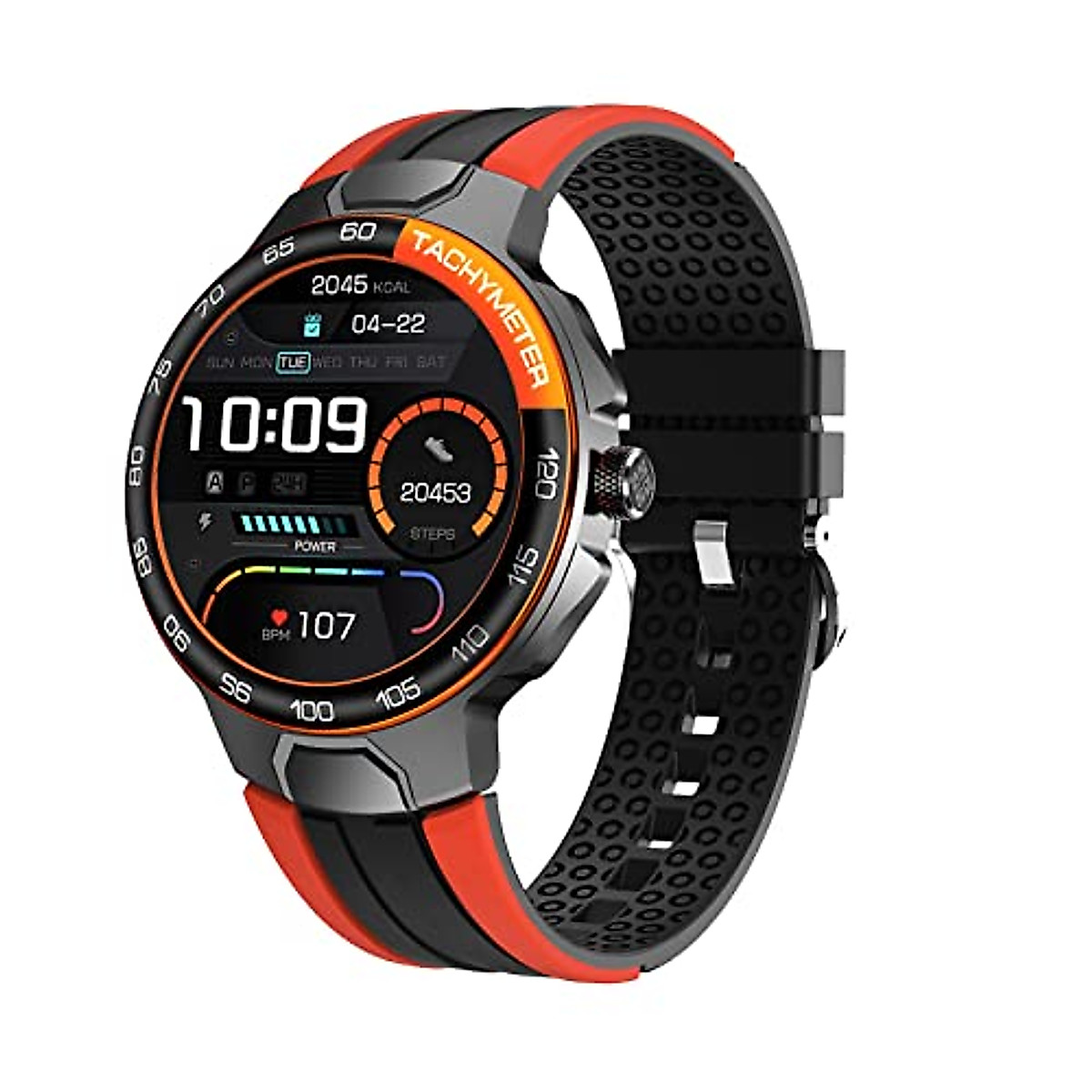 MOKCF High End Smart Watch,Full Touch Screen with 24 Sports Modes Sport Watch for Men Women,IP68 Waterproof Smartwatch Fitness Watch for iPhone Android Phone (Orange)