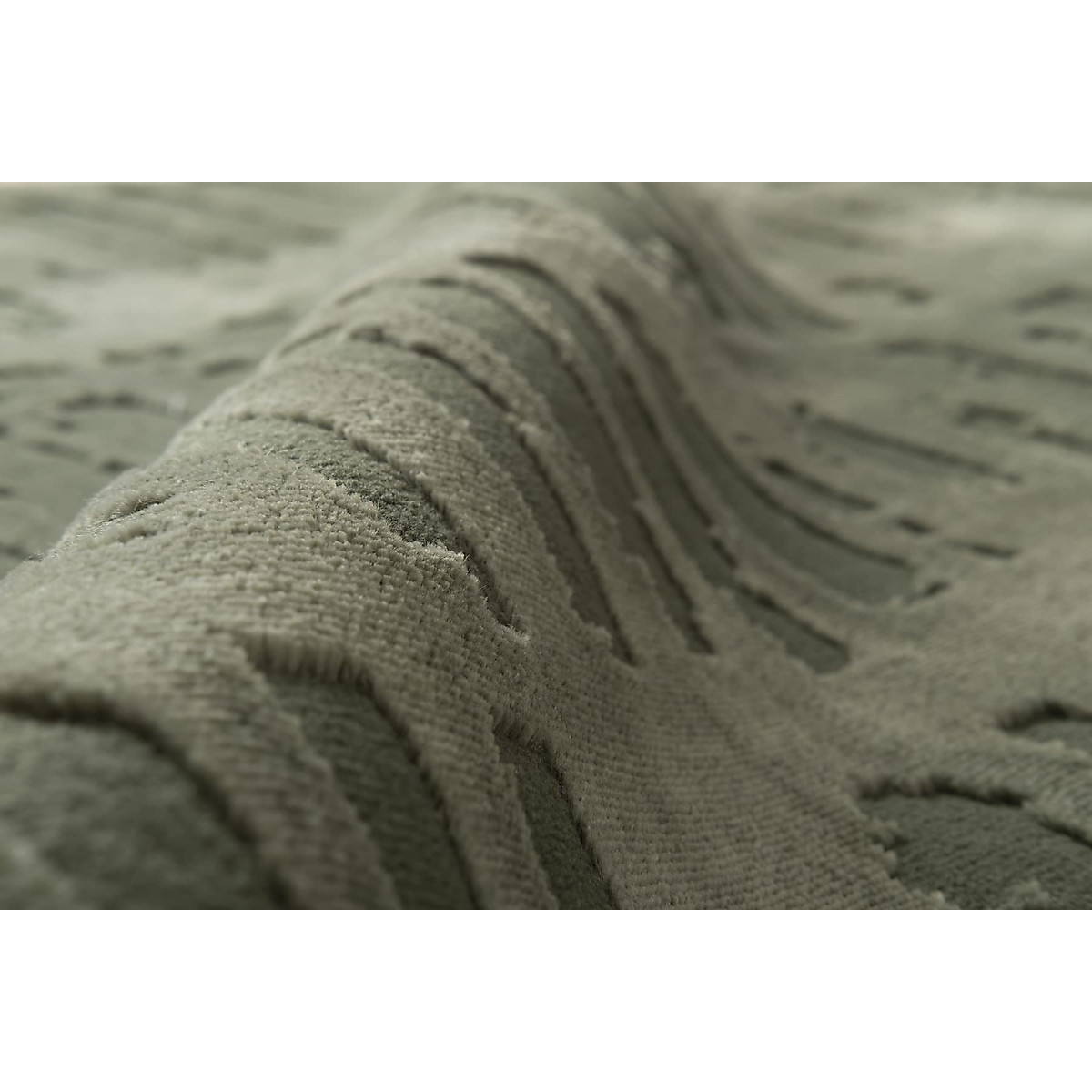 Revival Rugs Shell 5'3"x7'10" Washable Area Rug for Living Room Bedroom - 100% Recycled Oeko-TEX Certified, Medium Pile, Green