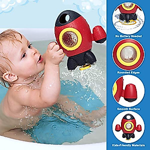 Sitodier Bath Toys | Bath Toys for Toddlers 1-3 Years Old | Space Spray Water with Rotatable Fountain Shower Bathtub Toys | Baby Shower Bath Toys for Toddlers Boys Girls 1 2 3 4 Years