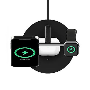 Belkin MagSafe 3-in-1 Wireless Charging Stand (Older 2021 Release) for Apple Watch, iPhone Series, AirPods - Black