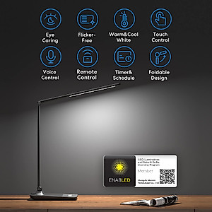 meross Smart LED Desk Light, Metal LED Desk Lamp Works with HomeKit, Alexa and Google Home, WiFi Eye-Caring Smart LED Desk Lamp for Home Office with Tunable White, Remote Control, Schedule and Timer
