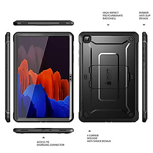SUPCASE for Galaxy Tab A7 Case with Stand (Unicorn Beetle Pro), [Built-in Screen Protector] Full-Body Shockproof Anti-Scratch Heavy Duty Protective Tablet Case for Samsung Tab A7 10.4 Inch, Black