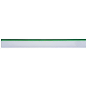 Produce Divider White with Green Trim Plastic Shelf Divider - 30"L x 3"H