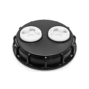 QWORK IBC Tote Lid Cover, 6.5" IBC Tank Water Liquid Tank Cap with Double Vent Hole for Chemical, Food, Industries Storage
