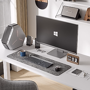 Furmax Electric Standing Desk, 59 x 24 Inches Height Adjustable Desk with Wheels, Home Office Computer Desk with Management Box (White)