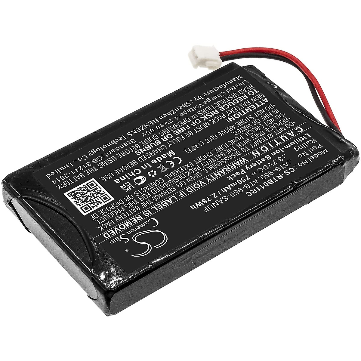 Replacement Battery for RTI Series T1 T1B T2 T2+ TheaterTouch, fits Part no ATB-950 ATB-950-SANUF 40-210154-17