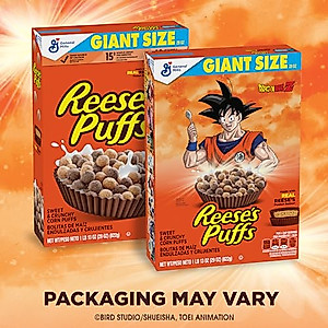 REESE’S PUFFS Chocolatey Peanut Butter Cereal, Kid Breakfast Cereal, Giant Size, 29 oz