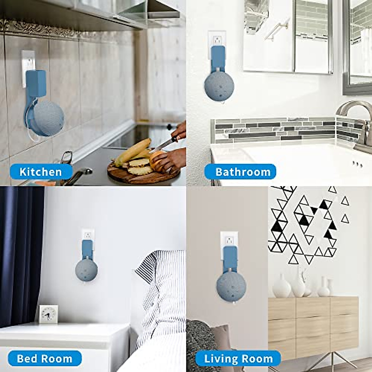 HomeMount Dot4 Generation Wall Mount - All New 4th Gen Outlet Holder, Space-Saving Accessories Built-in Cable Management Shelf (1-Pack, Blue)