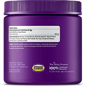 New Zealand Green Lipped Mussel Bites for Dogs - 500 mg Dog Hip & Joint Support Supplement Soft, 90 Count, Assorted