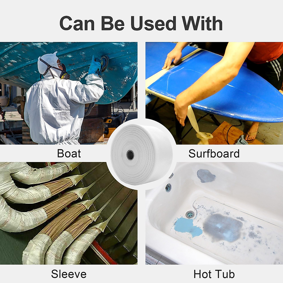 NEZUIBAN Fiberglass Cloth Tape, 6 oz, 2 inch Wide by 50 yd, Woven Fiberglass Fabrics Tape