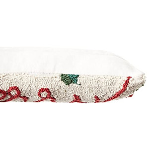 Mud Pie Holly Merry Xmas HW Pillow, 1 Count (Pack of 1), Multicolor