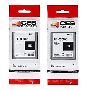 CES Imaging PFI-030BK Black 2-Pack 55ml Ink Tanks in Retail Package