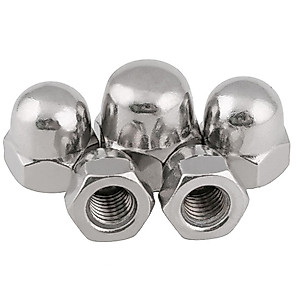 YOOYEH 50PCS 1/4-20 Acorn Cap Dome Head Nuts 304 201 316 Stainless Steel Nut Set Acorn Cap Nuts Decorative Dome Nuts