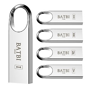USB Flash Drive 5 Pack 16GB Flash Drives Thumb Drive, 2.0 Memory Stick with Zinc Alloy Design, Jump Drive Pendrive for Data Storage and Backup, Gift USB Disk Zip Drive