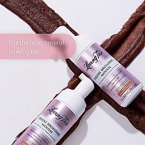 Loving Tan Deluxe Bronzing Mousse, Dark - Streak Free, Natural looking, Professional Strength Sunless Tanner - Up to 5 Self Tan Applications per Bottle, Cruelty Free, Naturally Derived DHA - 4 FL Oz