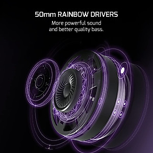 GAMEPOWER Mihawk USB Gaming Headset - 7.1 Virtual Surround Sound, Wired RGB Led Headphones with 50MM Drivers, Comfort Design, 360 Spatial Audio, Noise Cancelling Mic, PC, Laptop, Black