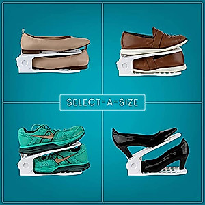 ZCX Space Saving Adjustable Shoes Organizer Rack for Closet Easy Shoe Stacker for Sneakers, Low Heels, High Heels Shoe Racks