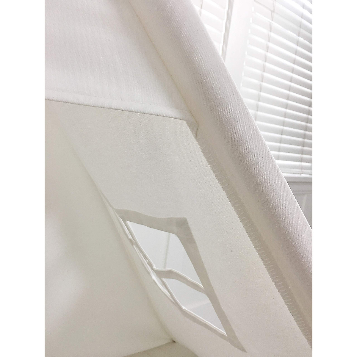 Domestic Objects | Play Tent Bed Canopy | Teepee for Mattress | 100% Cotton Canvas | Premium Quality (Twin/Single No Door) (White)