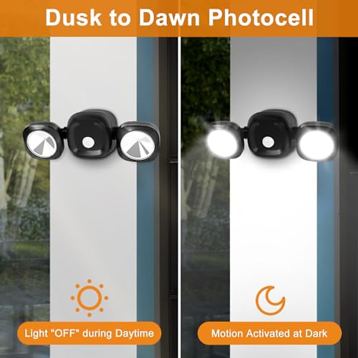 Battery-Operated Motion Sensor Light Outdoor/Indoor - Battery Powered LED Flood Light, IP65 Waterproof Wireless Security Lights Outside Lights for House Garage Patio Porch Shed Exterior, Black-1Pack