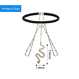Pacrigo 2Pcs Thigh Chain Gold Leg Chain Jewerly for Women Gold Snake Charm Thigh Bracelet Party Body Chain Jewelry