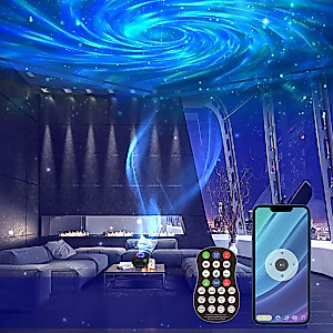 KisMee Galaxy Projector Night Light RGB Dreamy Colors Nebula Rotate Lazer Star Projector Remote Control for Bedroom Deco Birthday Party Christmas Gift… (Black Hole)