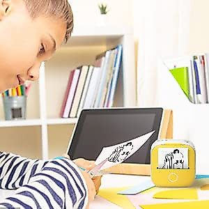 Ponek T02 Thermal Mini Sticker Printer Paper, White Self-Adhesive Paper, Black On White Paper for Journal, Photo, 50mm x 3.5m, 3 Rolls, Keep for 10 Years, Compatible with T02/M02X/M02L/Y02C/Q02