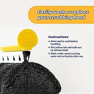 Scrub Daddy BBQ Daddy Grill Brush Head Refill - Bristle Free Steam Cleaning Scrubber for BBQ Daddy Grill Brush - Grill Cleaning Brush Attachment with ArmorTec Steel Mesh for Grill Grates (1 Count)