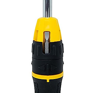 Stanley STHT0-62574 Bit-Screwdriver with 20 Bits and Ratchet, Black/Yellow