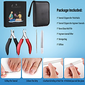 Toenail Clippers for Thick Nails, Toe Nail Clippers Adult Thick Nails Long Handle for Seniors Thick Toenails/Ingrown Toenail Treatment, Sharp Heavy Duty Nail Clippers for Men and Women, Adult