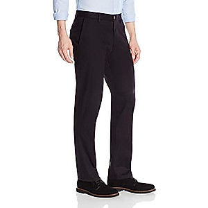 Goodthreads Men's Straight-Fit Wrinkle-Free Comfort Stretch Dress Chino Pant, Black, 34W x 30L