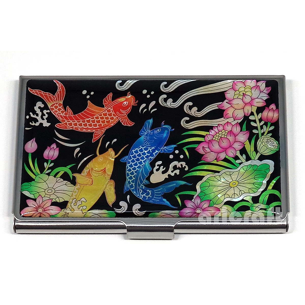 Mother of Pearl Business Card Holder Credit Card Case ID Name Card Holder Metal Card Case Money Cash Case Wallet Arabesque Design