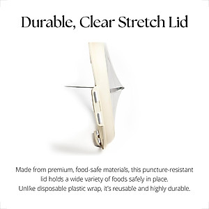 Crudités 4-Pack Portable Snack Tray | Food Containers with Reversible Stretch Lid | BPA-Free, Reusable, Freezer & Dishwasher Safe | Meal-Prep, Charcuterie, Salads, Picnic, Travel (1, Square)