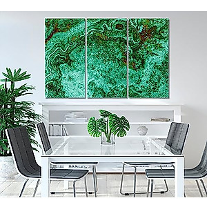 Emerald Green Marble Canvas Print 3 Panels / 36x24 inches