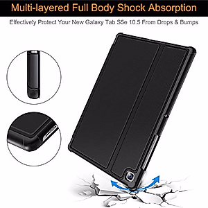 Soke Case for Samsung Galaxy Tab S5e 2019, Premium Shock Proof Stand Folio & Multi-Viewing Angles, Auto Sleep/Wake,Hard PC Back Cover for Galaxy Tab S5e 10.5 inch Tablet [SM-T720/T725/T727],Black