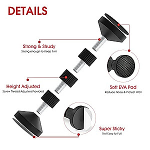 KARINA QURATZ 4pcs Bed Stoppers for Headboard Adjustable Threaded Bed Frame Anti-Shake Tool, Headboard Stoppers, Bedside Anti Shake Tool for Beds Cabinets Sofas(Black,46-120mm)