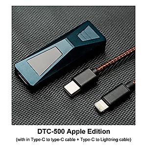 DUNU DTC 500 Portable USB DAC & AMP, Headphone Amplifier with Type-C to 3.5/4.4mm Outputs (Lightninng Edition)