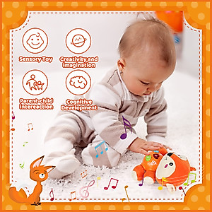 Vanmor Plush Fox Baby Toys 0 3 6 9 12 Months, Newborn Baby Musical Light Up Baby Toys, for 0-3 3-6 6-12 Months Boys Girls