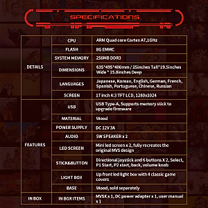 NEOGEO MVSX Arcade and Base with 50 Pre-Loaded SNK Retro Games, 17" Screen Home Entertainment Arcade