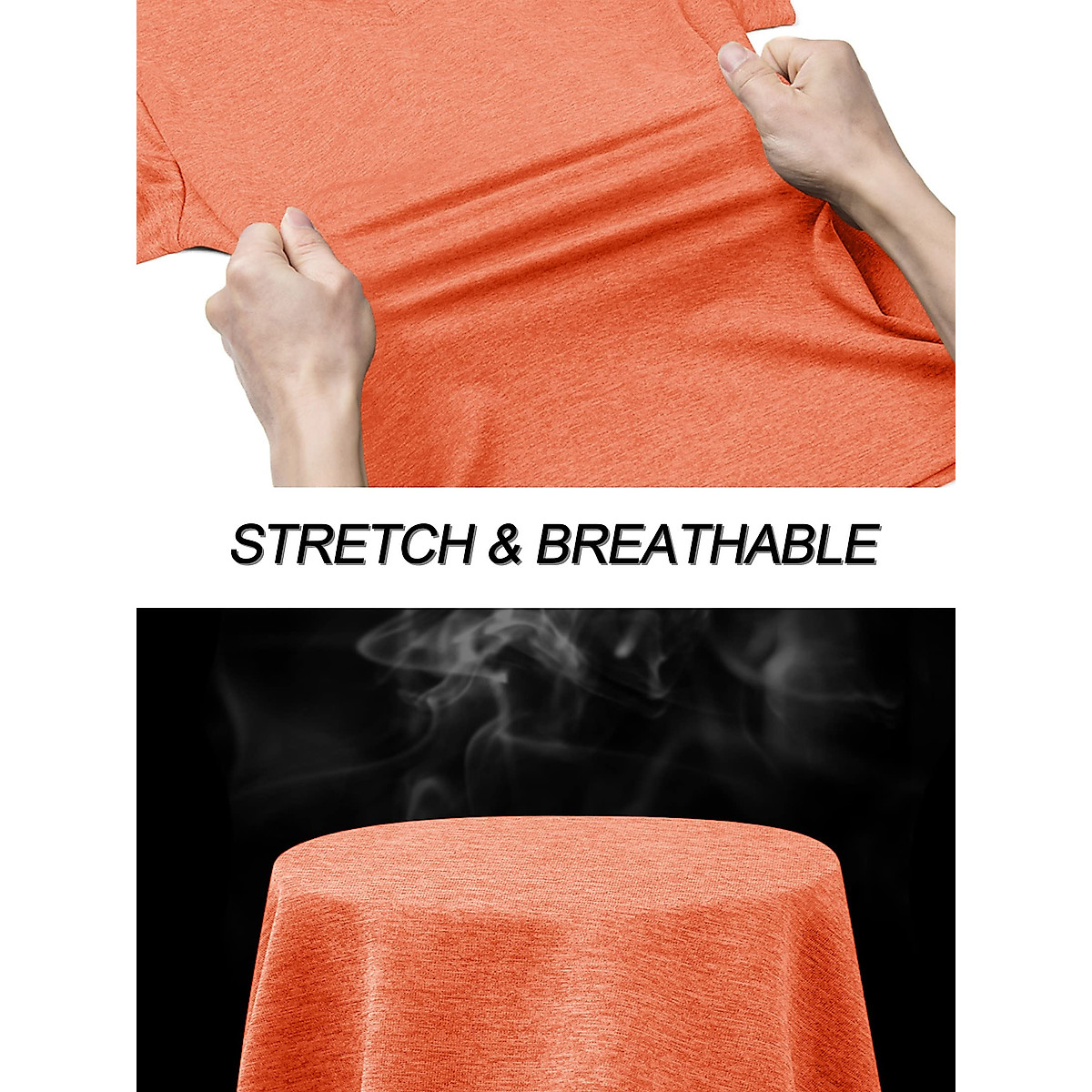 TACVASEN Women's Running Short Sleeve Quick Dry Shirts Athletic Workout Running T-Shirt Women Orange,L